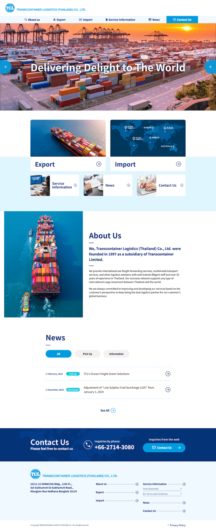 TRANSCONTAINER LOGISTICS (THAILAND) CO., LTD.｜WORKS｜e-bird (Thailand ...